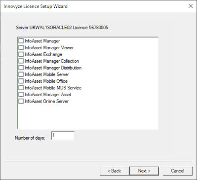 Licence Wizard - Licence Check In / Check Out Page
